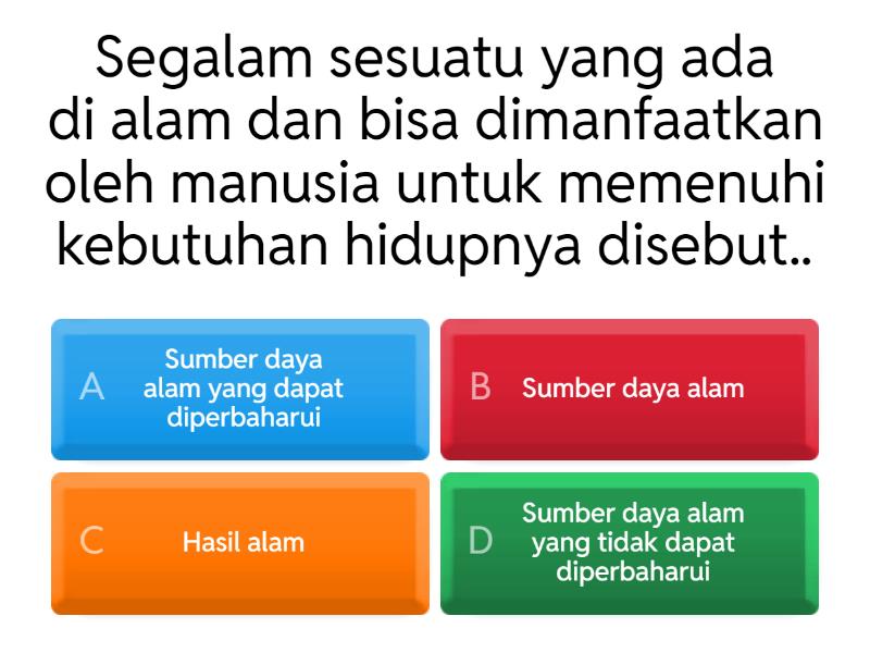 Potensi Sumber Daya Alam - Quiz