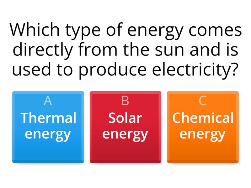 5th Grade - Types of Energy Practice - Quiz