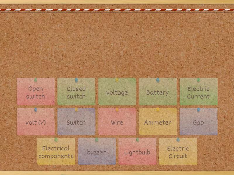 Electric Circuit Vocabulary - Find the match