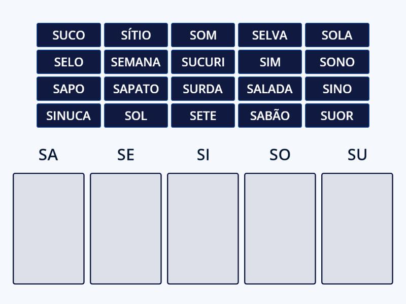 letra S - Group sort