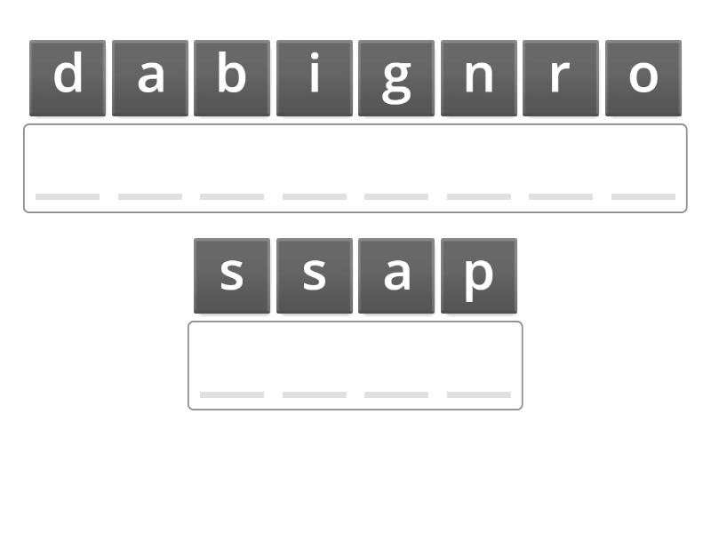 put letters into correct order - Anagrama