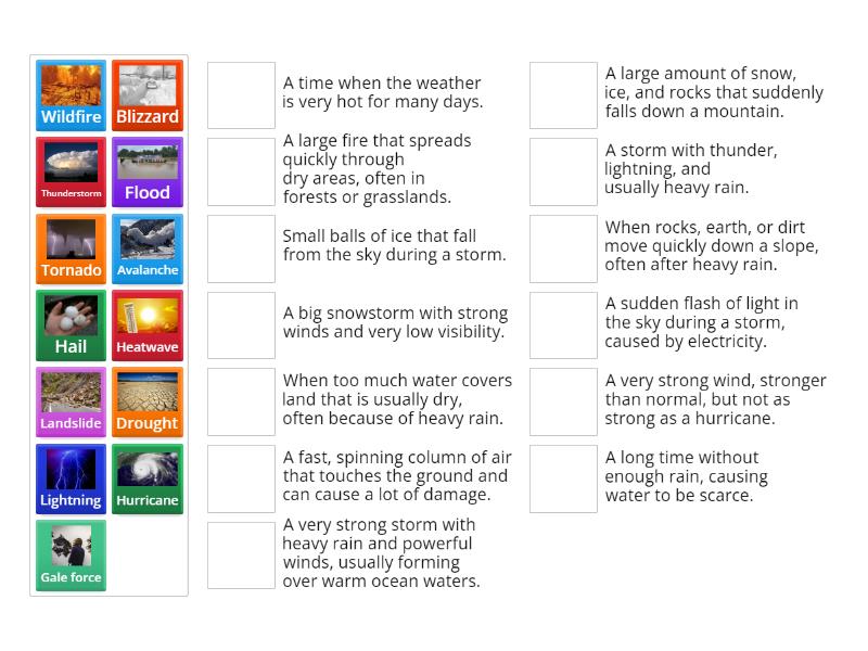 B1. Extreme Weather Vocabulary - Match up