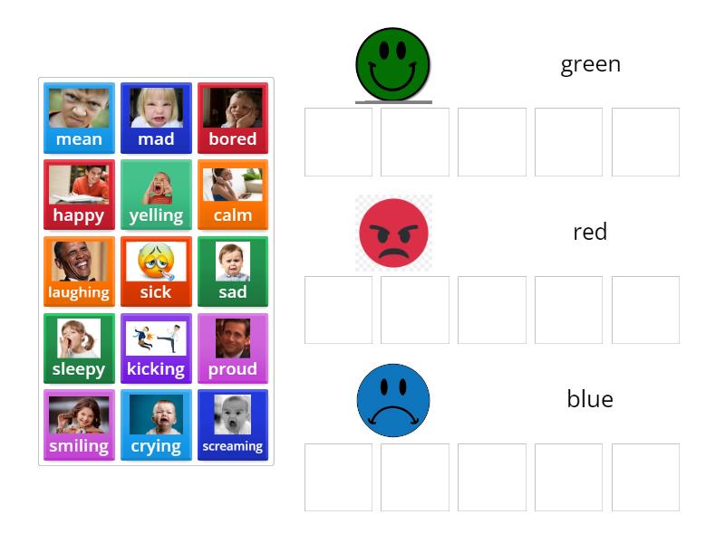 emotion sorting (BLUE,GREEN,RED) - Group sort