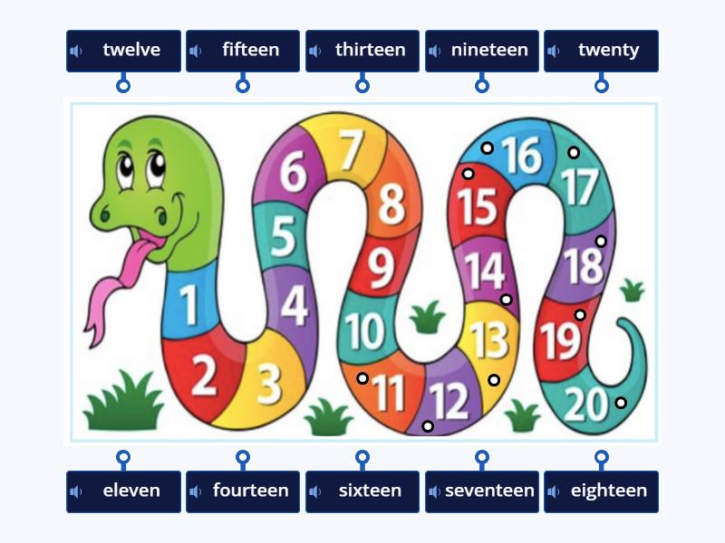 Numbers 11-20 - Labelled diagram