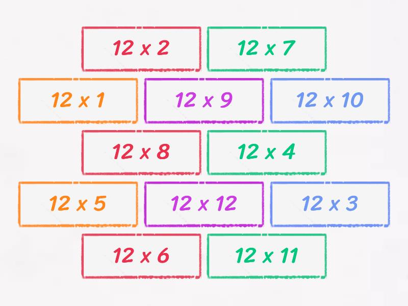 12 x tables (LI 15) - Flip tiles