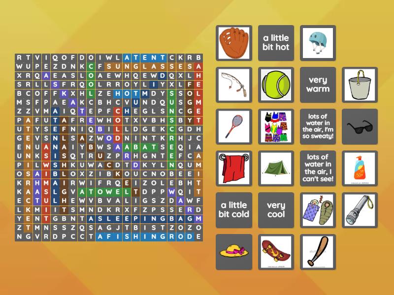 Lets go 4 unit 1 all vocabulary - Wordsearch