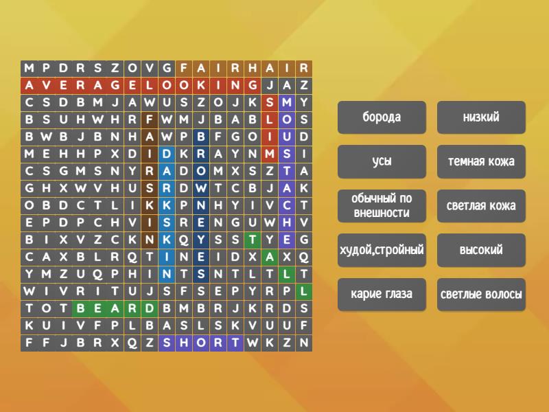 appearance part 1 - Wordsearch