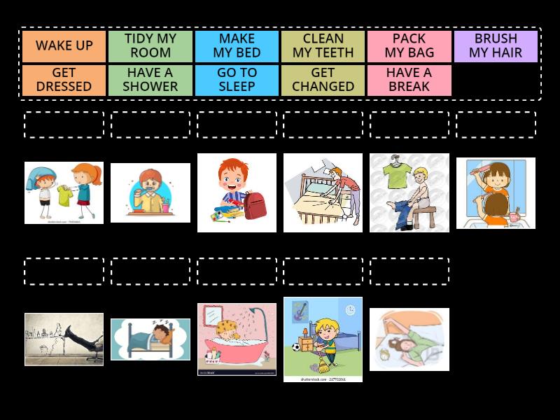 vOCABULARY: ROUTINES - Match up