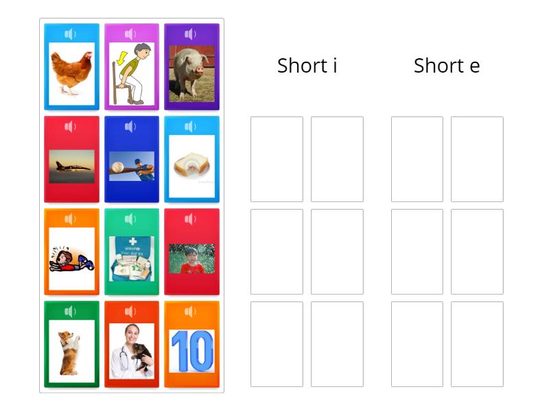 Short e and short i - Group sort