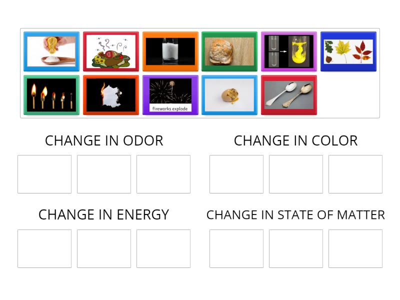 SIGNS OF CHEMICAL CHANGE - Group sort