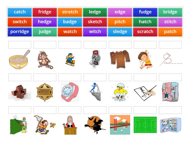 tch & dge match pix and words K2 - Match up