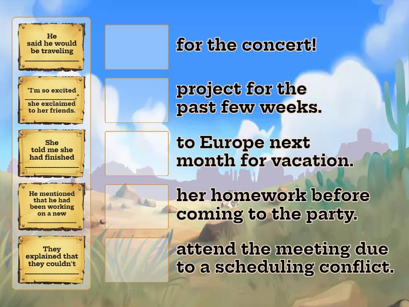 Reported Speech Match Up