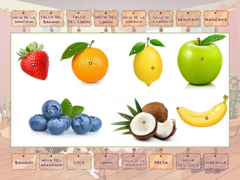 FRUTAS Y SUS PARTES - Labelled diagram