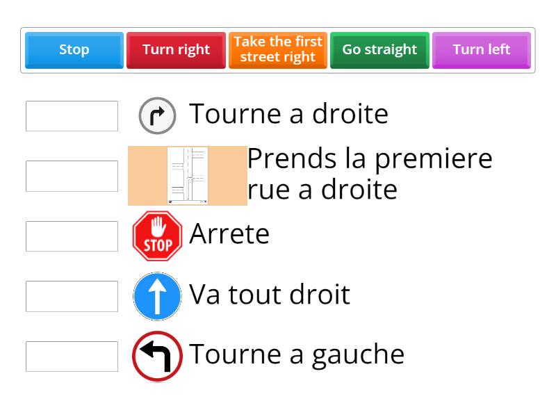 Indiquer le chemin : giving directions - Match up