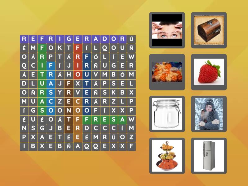 sopa de letras con FR - Wordsearch