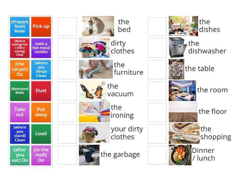 4A - Housework Vocabulary - Match up