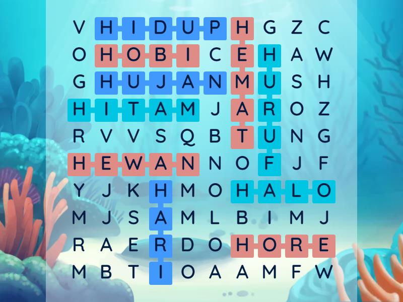 Soal Bahasa Indonesia Materi Suku Kata Ha,Hi,Hu,He,Ho - Wordsearch