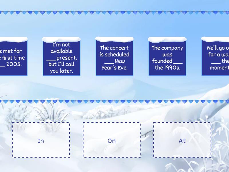 Prepositions of Time (In-On-AT) - Speed sorting