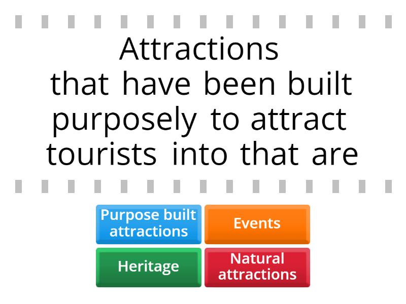 Types of attractions - Find the match