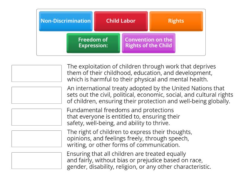 Child rights matching game for humanites - Match up