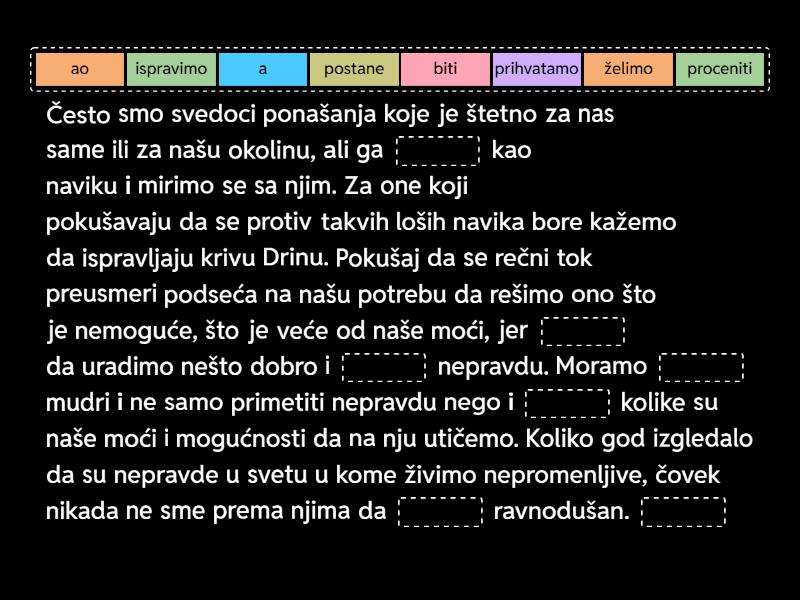 Vremena - Complete the sentence