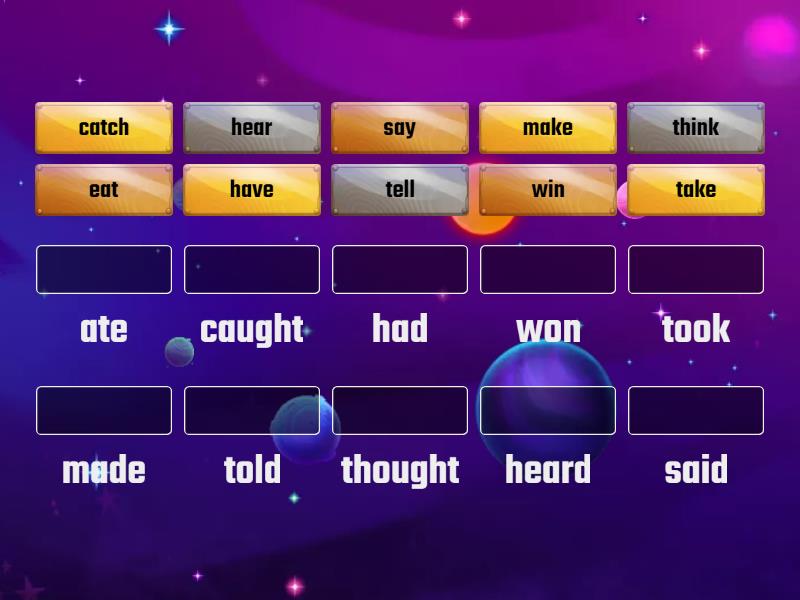 2 form of verb - Match up