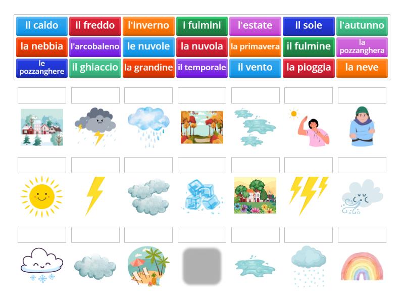il tempo atmosferico - Une las parejas