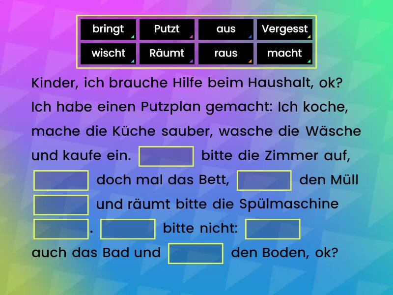 Imperativ - Ihr Form - Complete the sentence