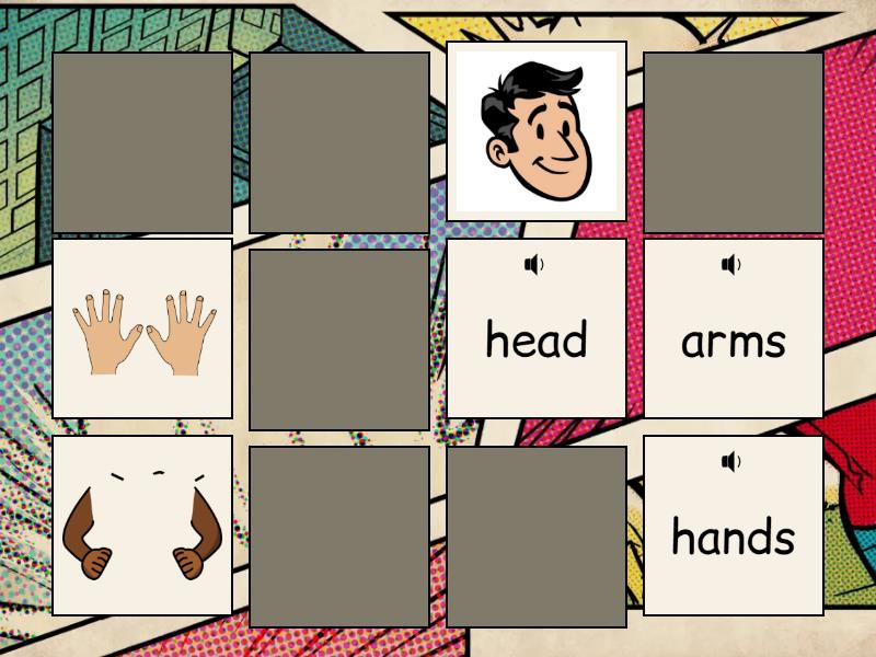 Memory game: Body parts - Matching pairs