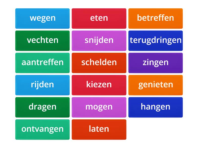 onregelmatige werkwoorden : noem het imperfectum SINGULARIS ...