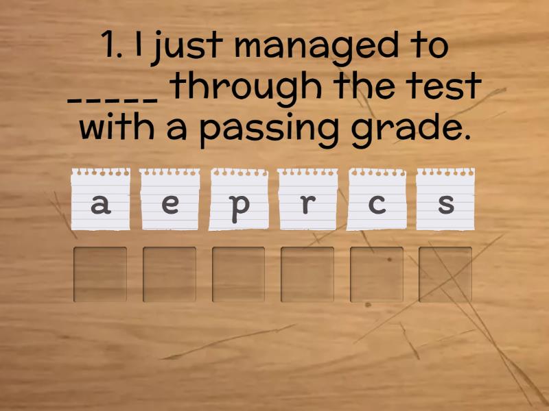 EGE Education complete the sentences - Anagram