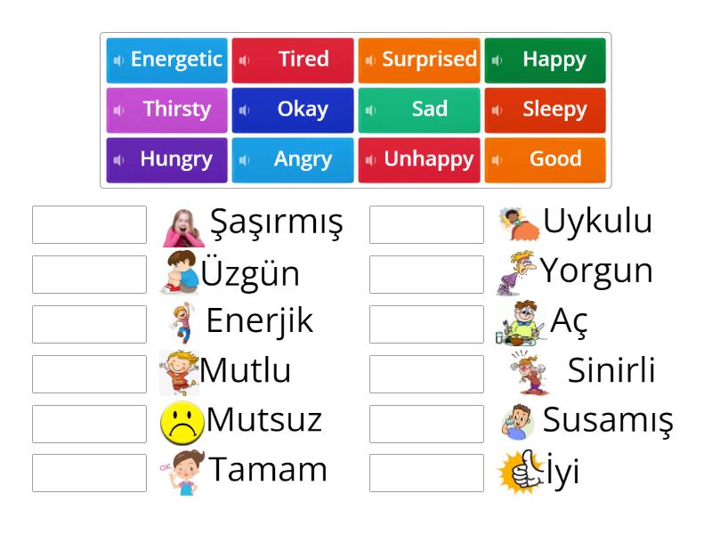 Unit 4 Feelings Quiz Match Up