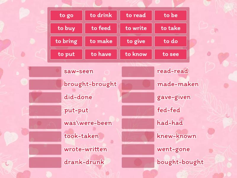 Englishland 4 Lesson 35, irregular verbs - Match up