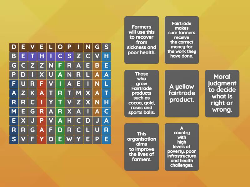 Fairtrade - Wordsearch