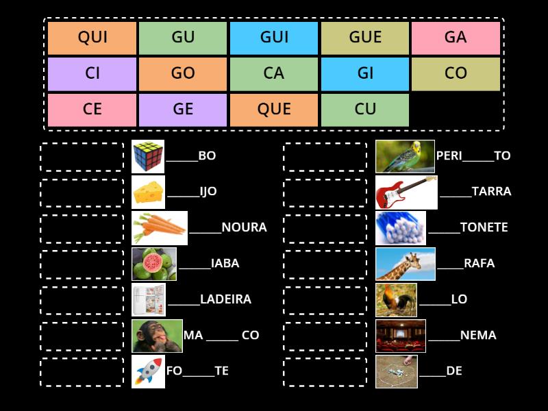 COMPLETE COM CA - CE - CI - CO - CU/ QUE - QUI/ GA - GE - GI - GO - GU ...