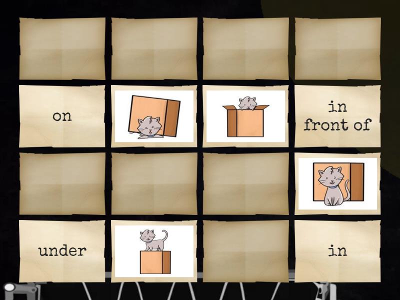 Prepositions of Place on in under by above - Memory