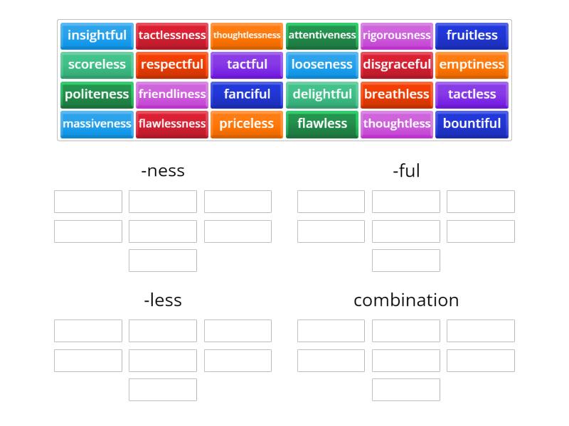 Review of Suffixes - Group sort