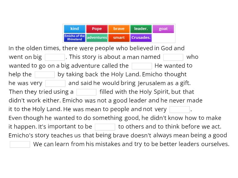 The crusades - Complete the sentence