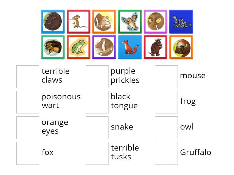 gruffalo fruits - Match up