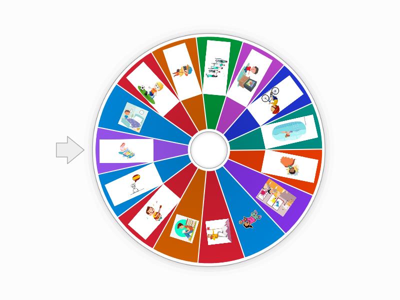 ¿Cómo se llaman estas actividades? - Spin the wheel