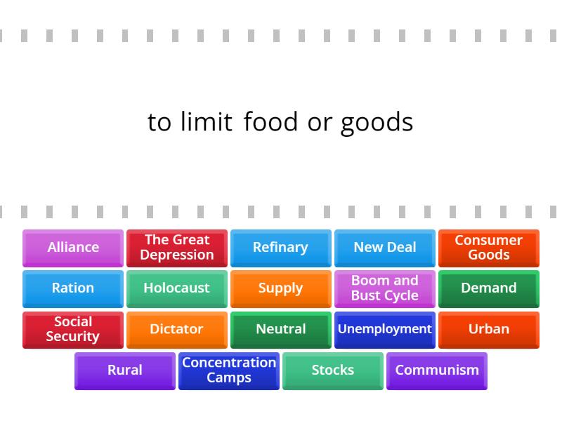 Modern Era Vocabulary - Find the match