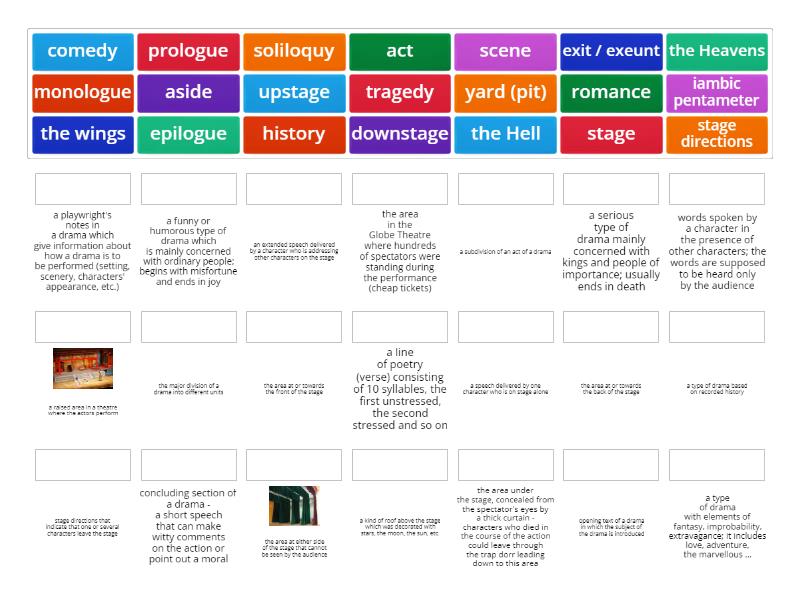 Drama-related terminology (Shakespearean times) - Match up