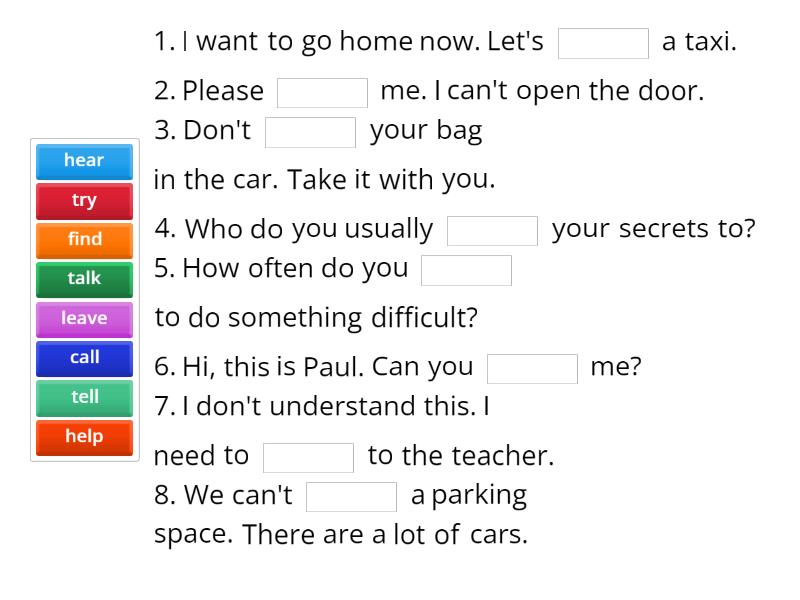 NEF A2 U5 Vocabulary - Complete the sentence