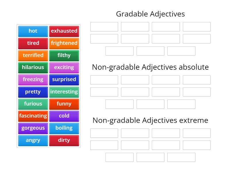 Gradable Non gradable adjectives - Group sort