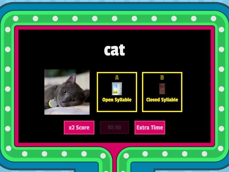 Guess the closed syllable - Gameshow quiz