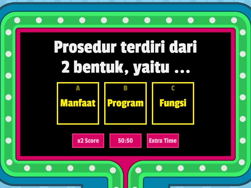 9. ULANGAN BAB 5 ALGORITMA dan PEMROGRAMAN - Gameshow quiz