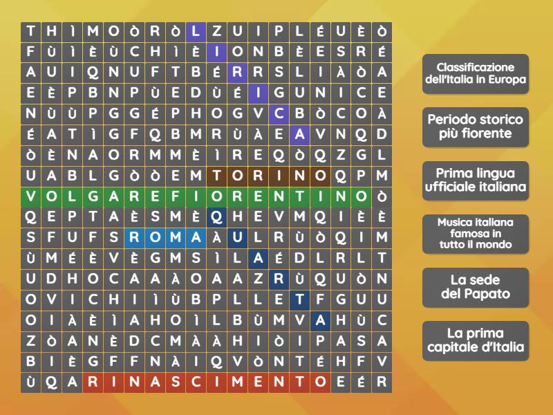 L'Italia - Wordsearch