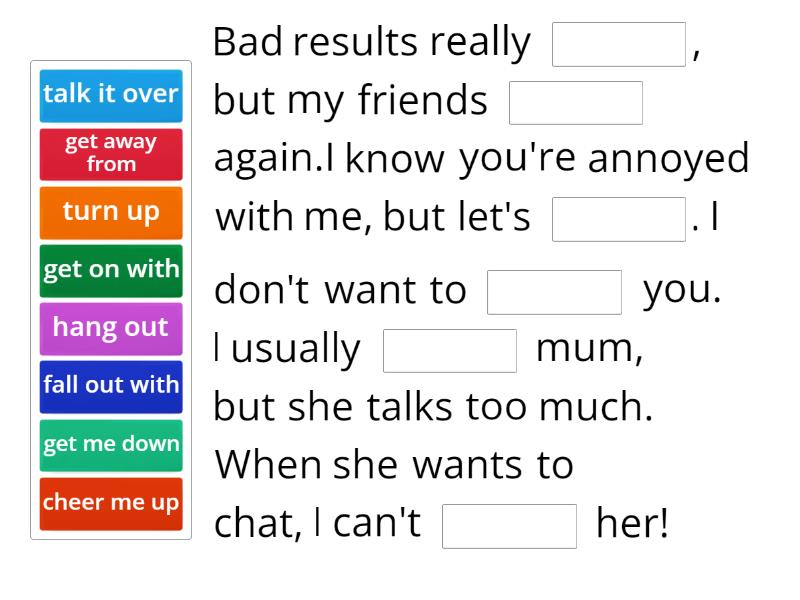 Phrasal Verbs Gold Experience B1+ Unit 4 - Пропущенное слово