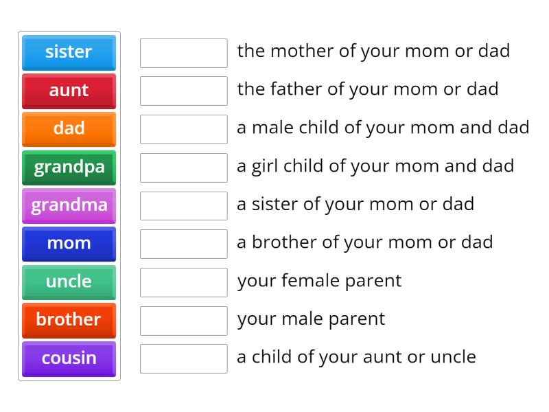 family member definition match - Match up