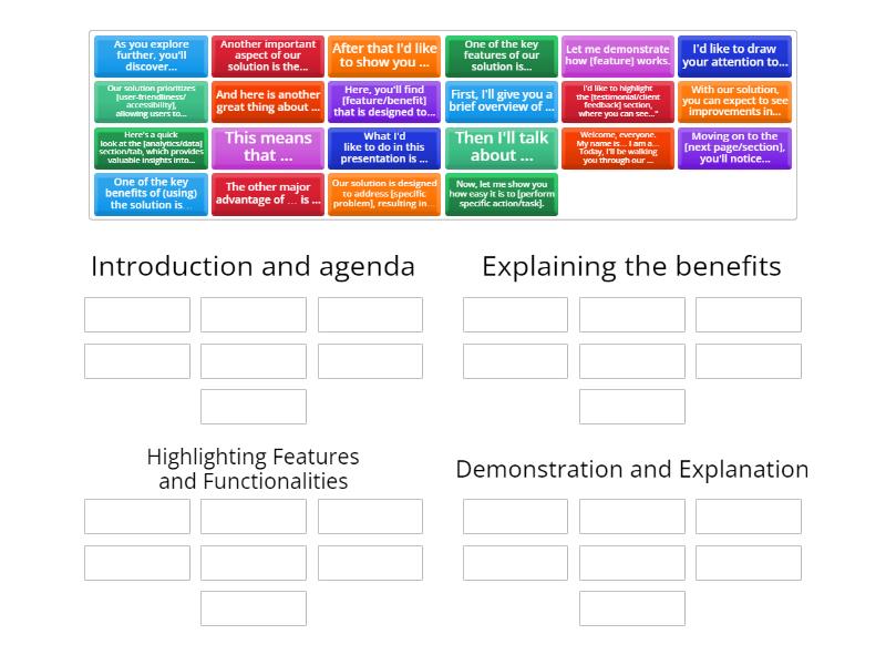 Demo calls and presentations - Group sort